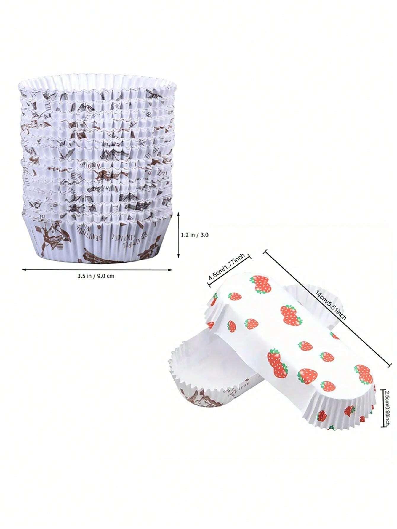 Laminated Cupcake Paper Liners, Grease And Heat Resistant, Boat Shaped ...