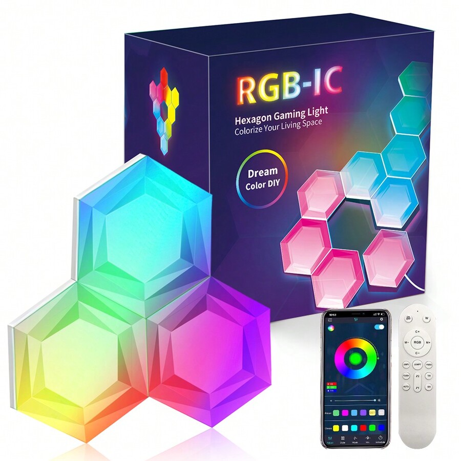 Hexagon Light Panels - Cool RGB LED Hexagon Wall Light Panels With With ...