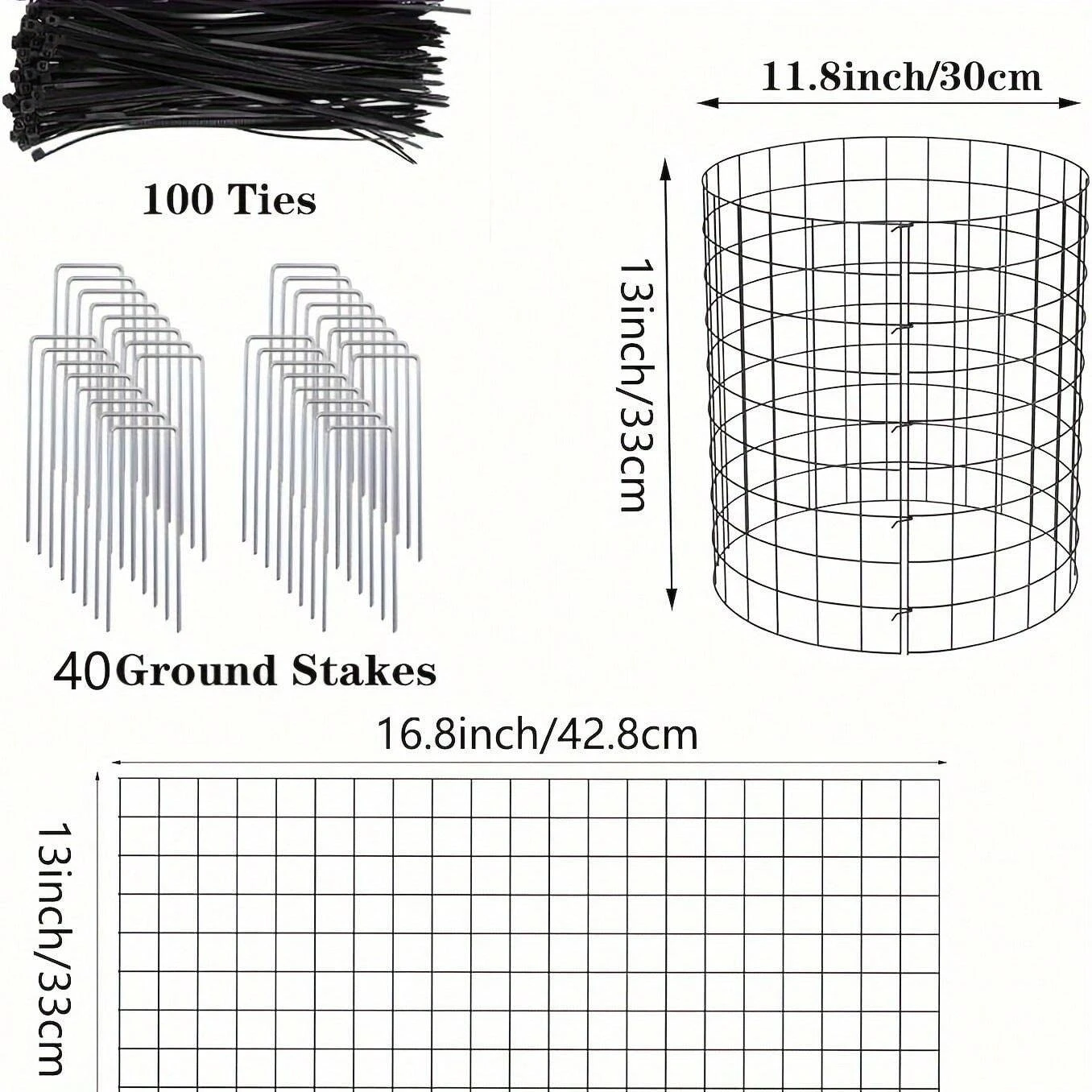 10 Packs Wire Plant Protectors From Animals -16.8'' X13'' Metal Mesh ...
