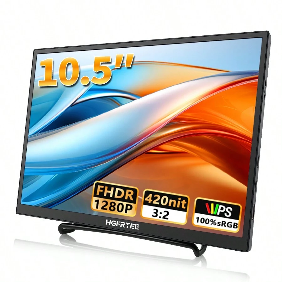 HGFRTEE 10.5 Inch Portable Monitor 1920 X 1280P FHD IPS Screen USB-C ...