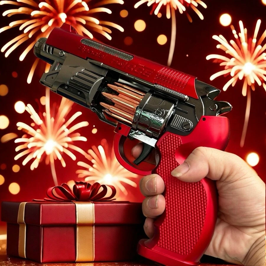 Non-Projectile Cool Sound & Light Up Vibrating Revolver Toy Gun, Random ...