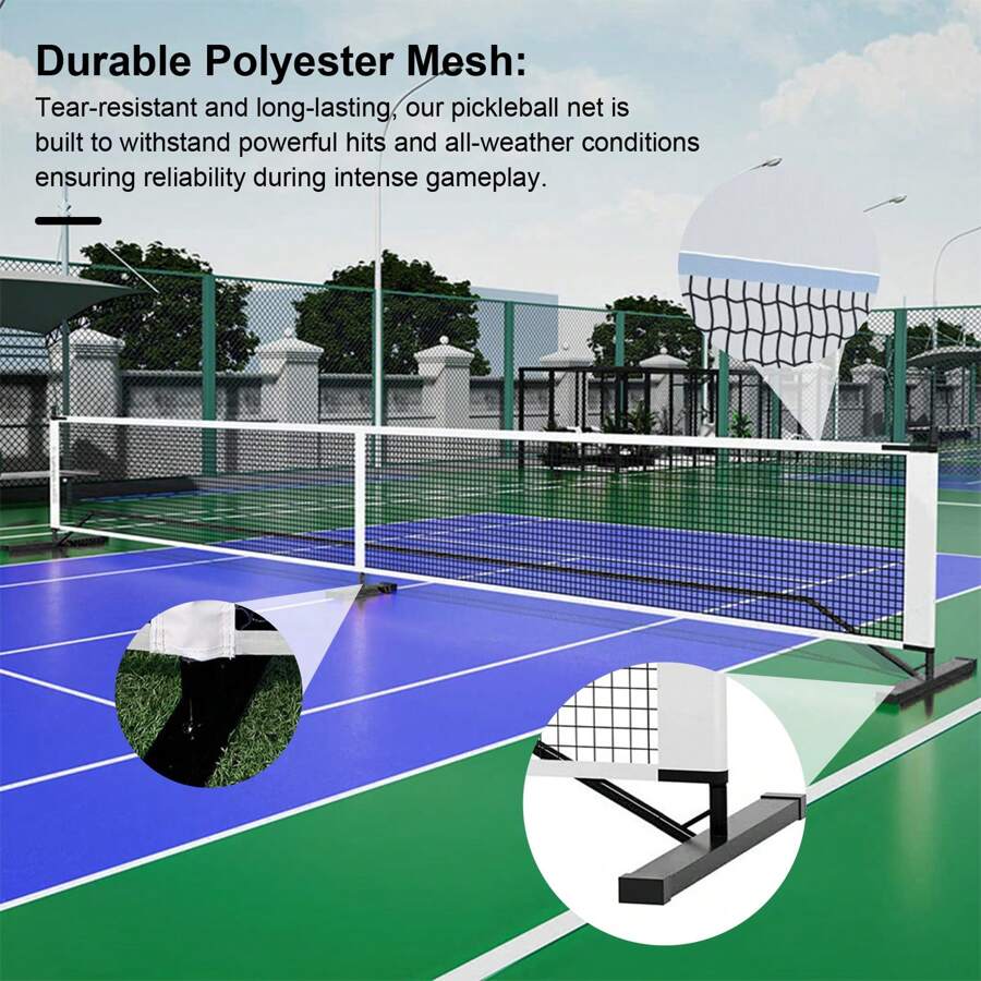 22FT Portable Pickleball Net Set Adjustable Badminton Pickleball Net ...