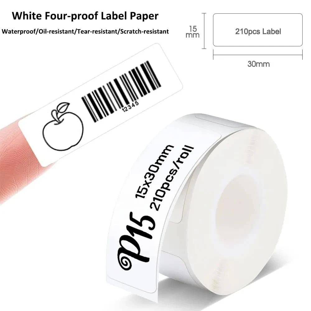 Mini Printer Thermal Label Paper Waterproof P15 P12 Q30 Q30S Portable ...
