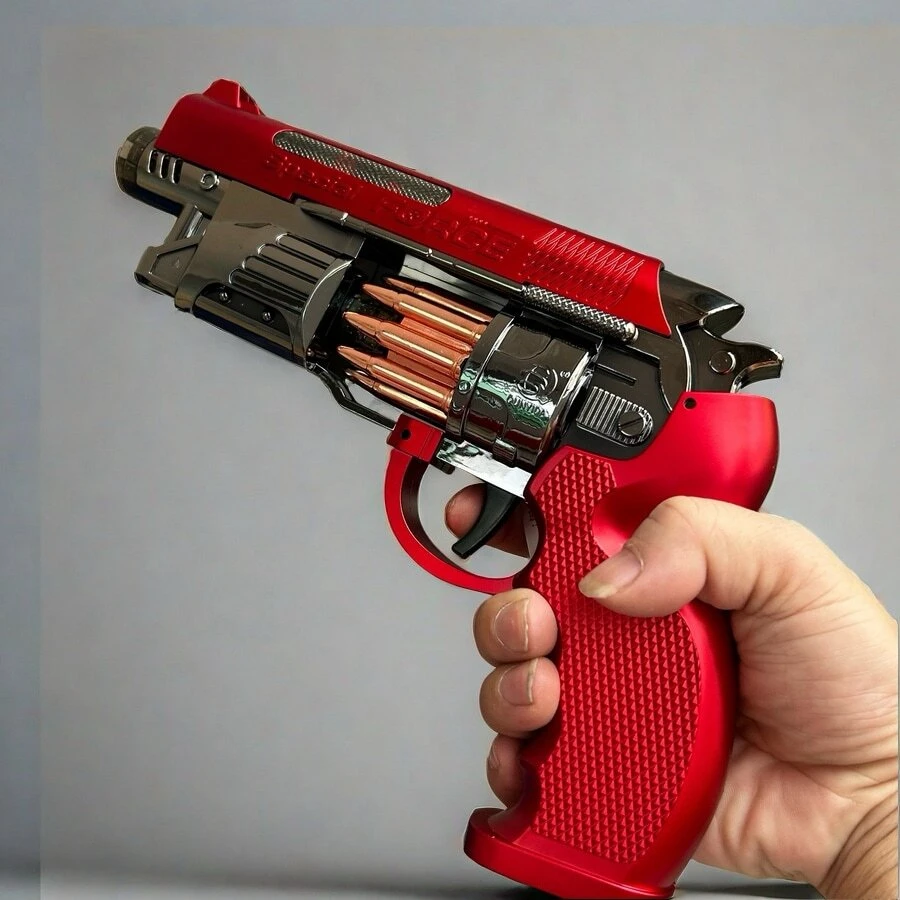 Revólver interactivo de juguete con efectos de sonido y vibración, sin ...