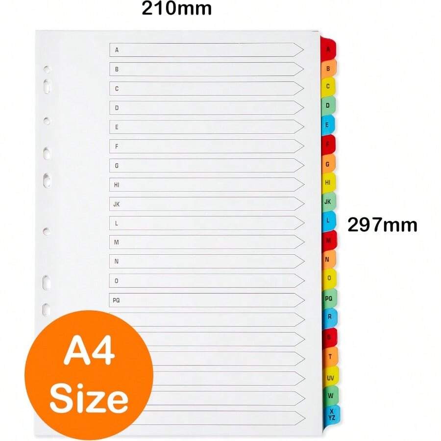 [25 Pieces] A4 Size Letter Separators A-Z Labels | Enhanced Porous ...