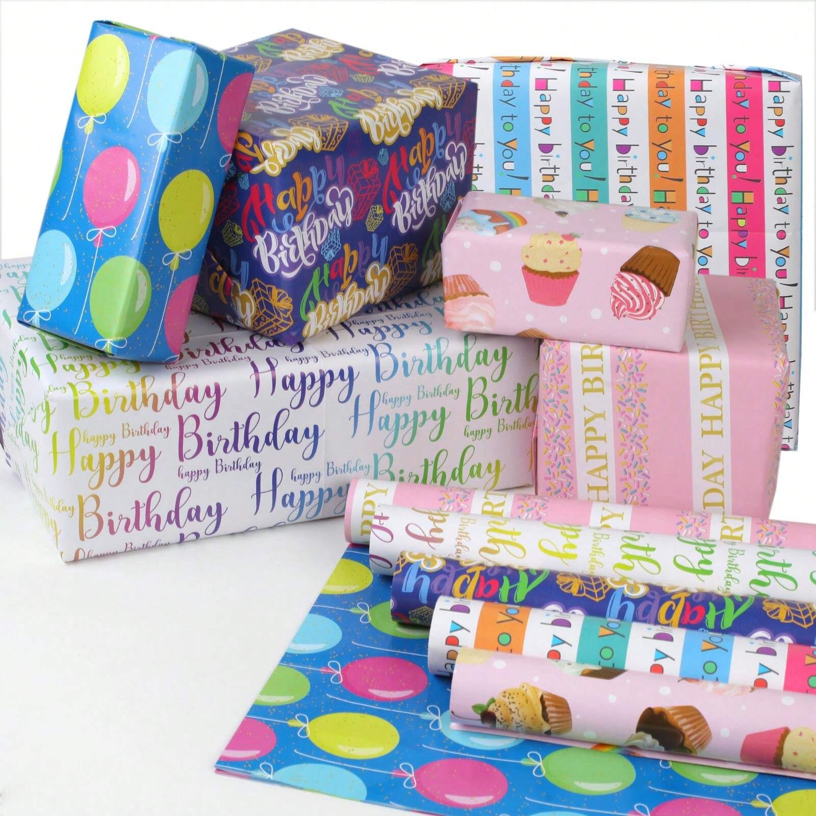 Birthday Wrapping Paper, 12 Sheet Of 27.5 Inch X 19.6 Inch Birthday ...