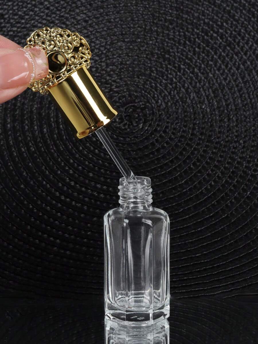 Botella de perfume octagonal de cristal transparente de 12ml con estilo ...