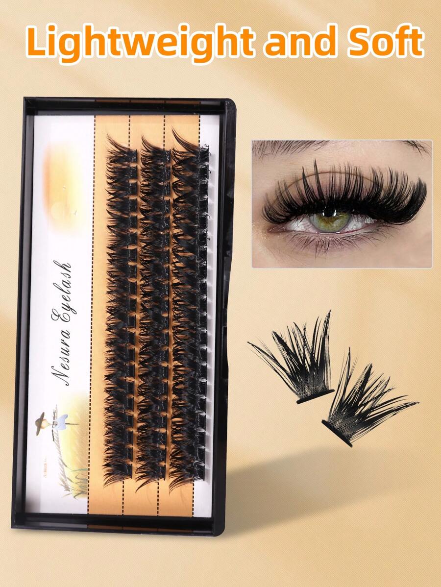 60 Strands, D Curl, 80D 3-Row Mink Lashes 10-14mm, Extremely Fluffy ...