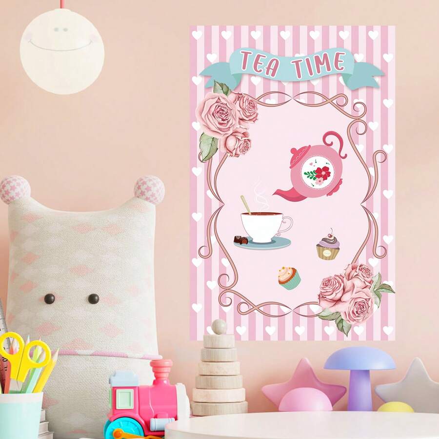 Tea Party Games Pin The Tea Cup On The Saucer With 24 Pcs Tea Cup ...