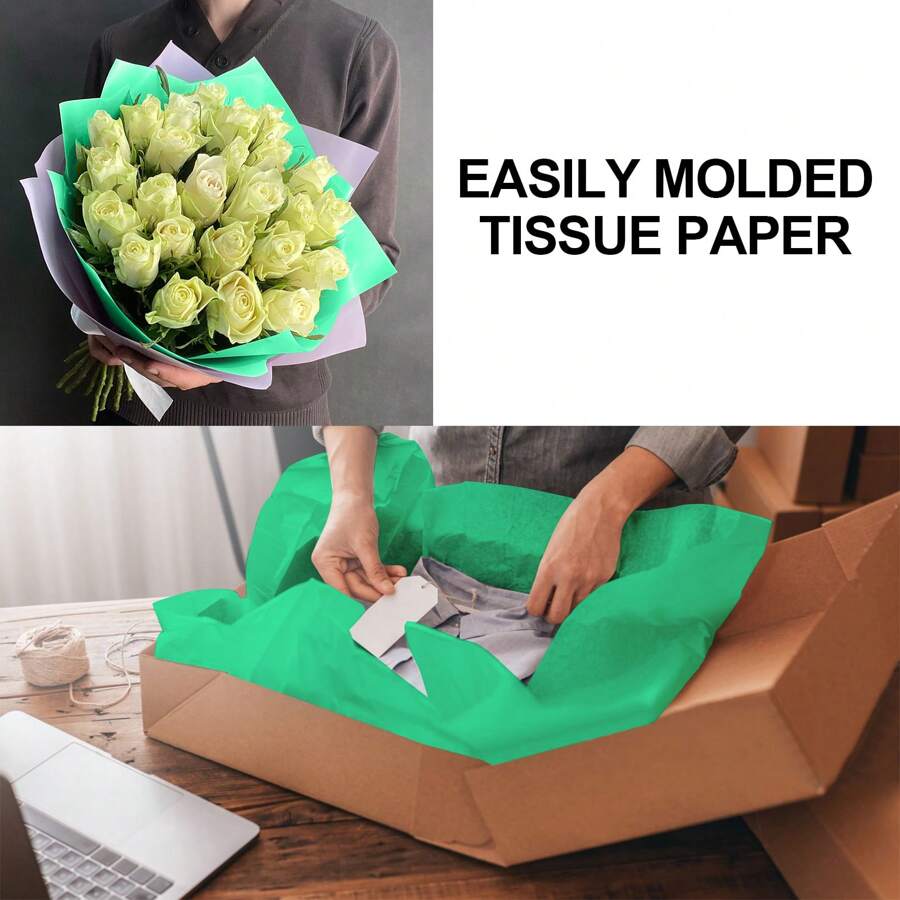 150 Sheets Green Tissue Paper, 14 X 20 Inches Tissue Paper Bulk ...