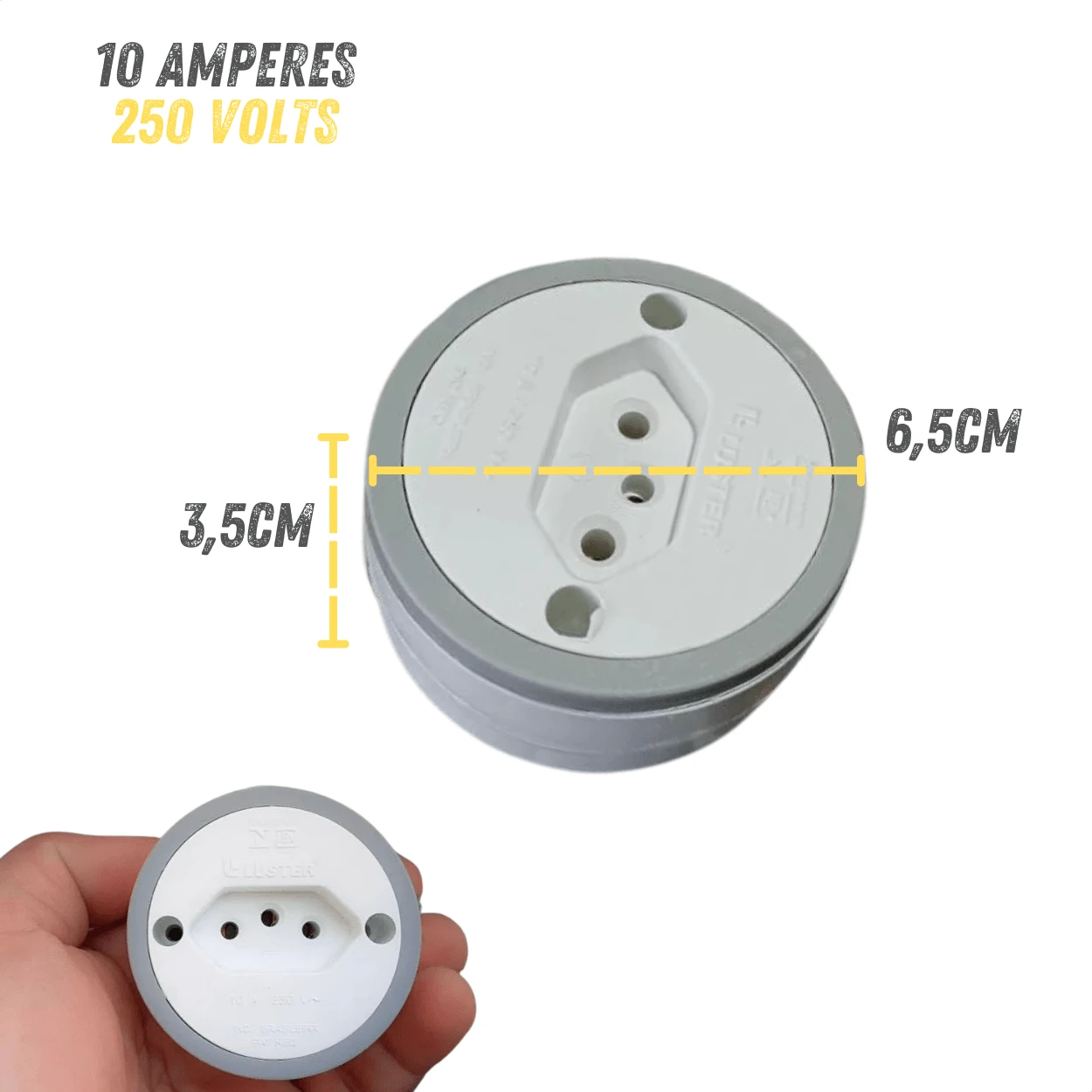 10A Round 250V Surface Mounted Socket Inmetro Standard 3 Pins | SHEIN ...