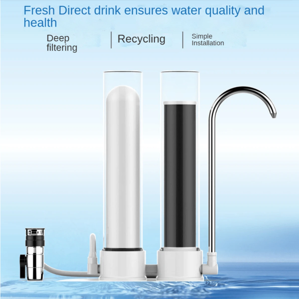 Faucet Water Filter Tap Filter Kitchen 2 In 1 Two Level Purifier ...