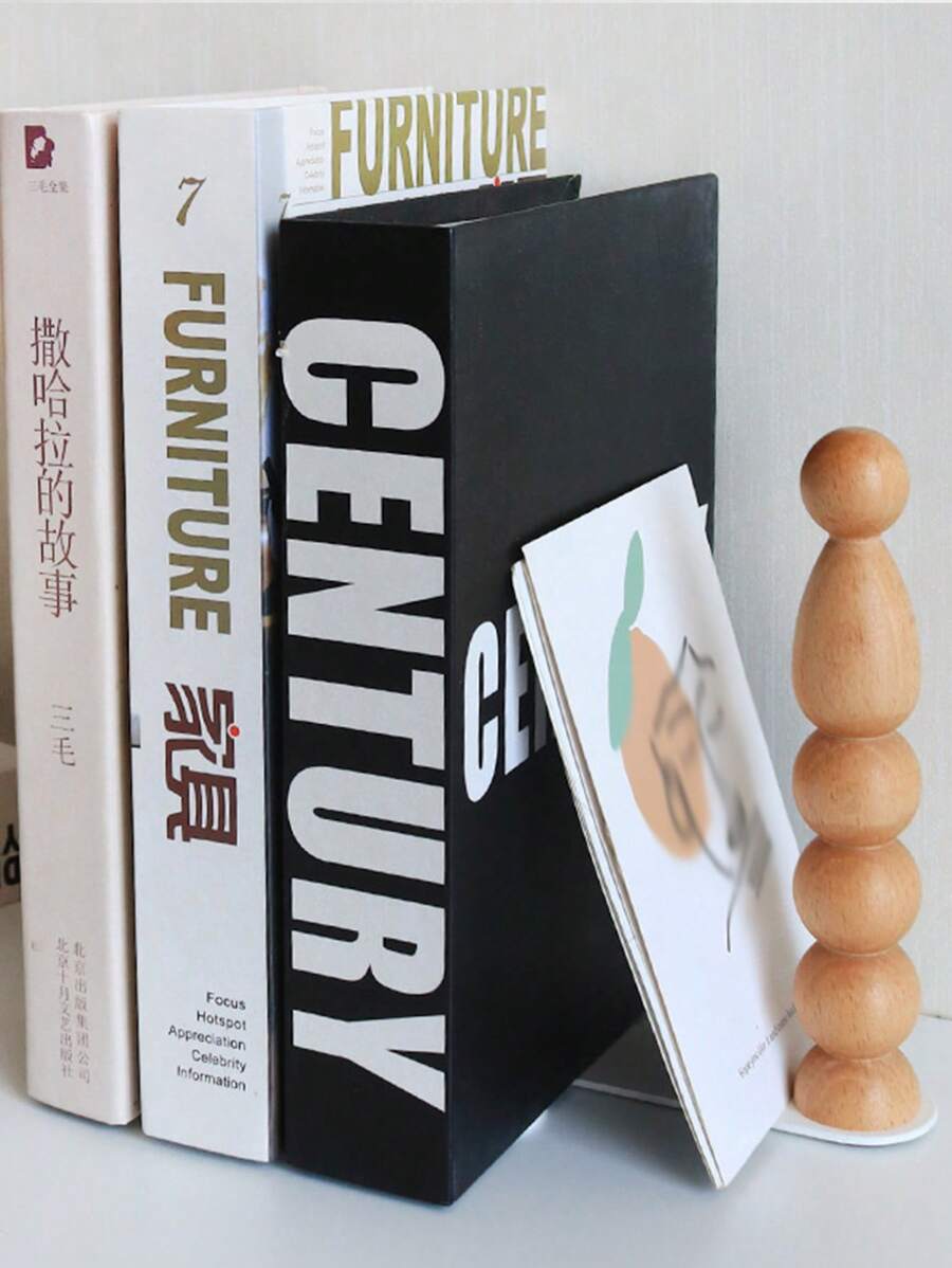 1pc Basic Wooden Desktop Book Holder Stand, Adjustable Book Stopper ...