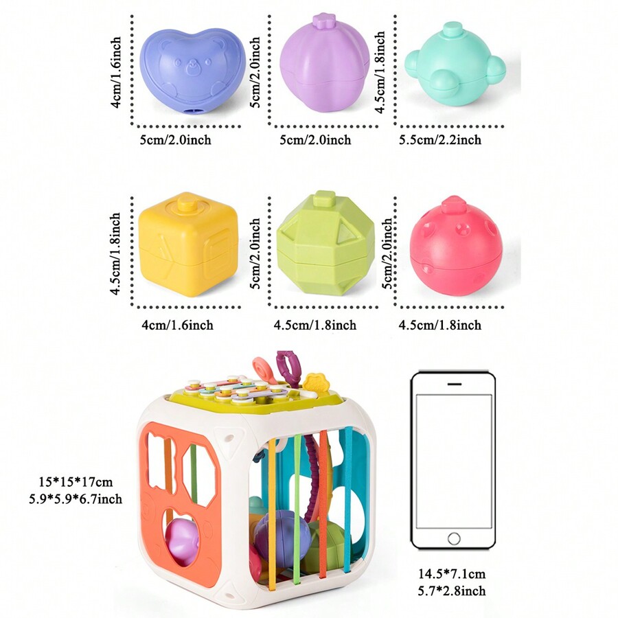 Shape Sorting Early Learning Toys For Babies - Colourful Cubic Boxes ...