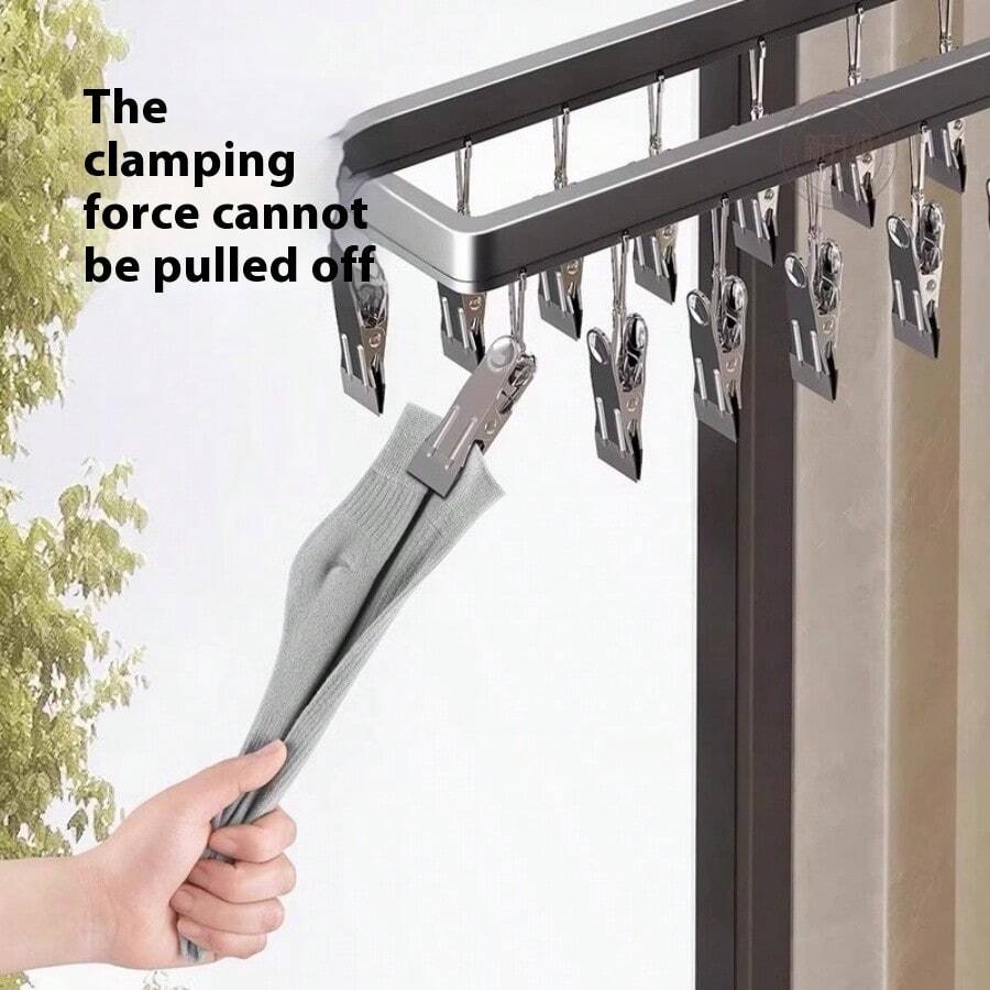 Folding Rotating Sock Drying Rack, Clothesline Clips. No Drill Required ...