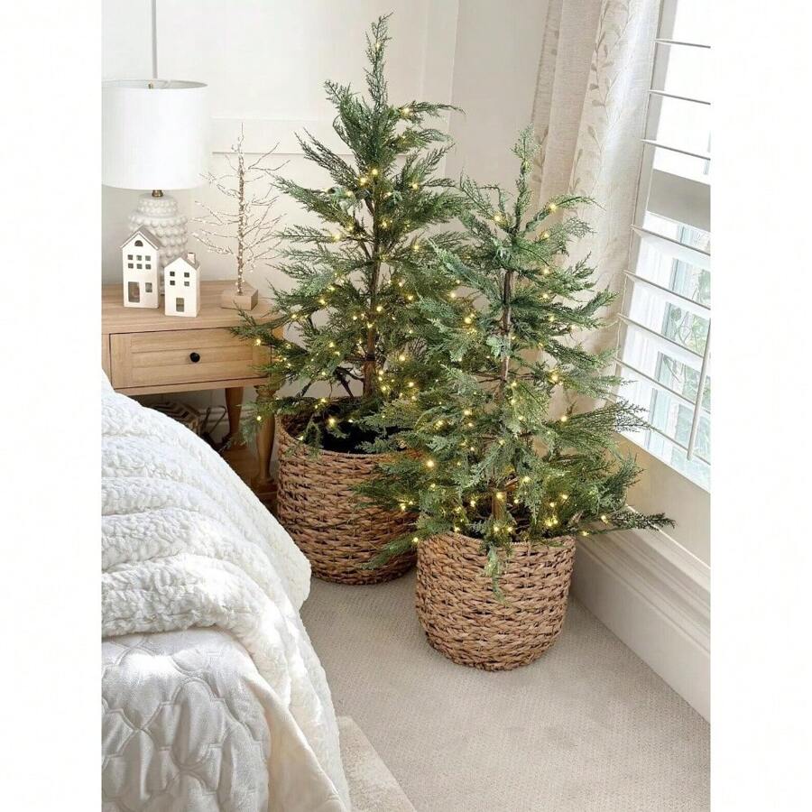 My Texas House Potted 4FT Pre-Lit Cypress Christmas Tree 100 Lights VIRAL BNIB | SHEIN USA