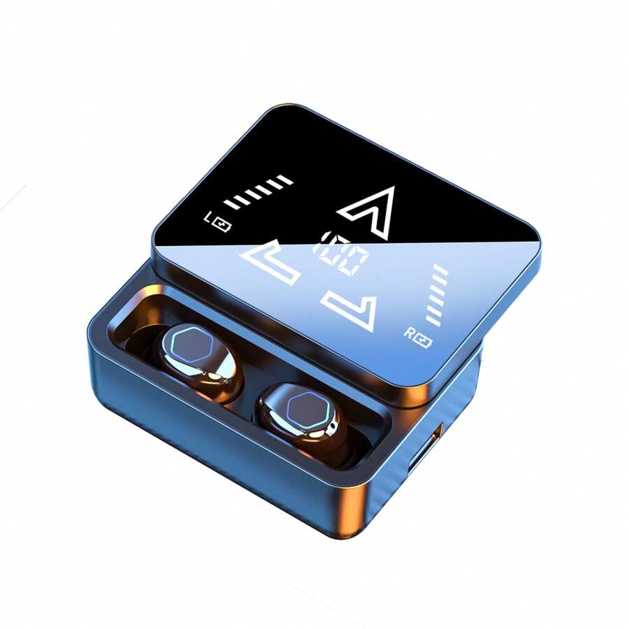 TWS Mirrored Big Screen Display Bluetooth-oordopjes met pushcover ...