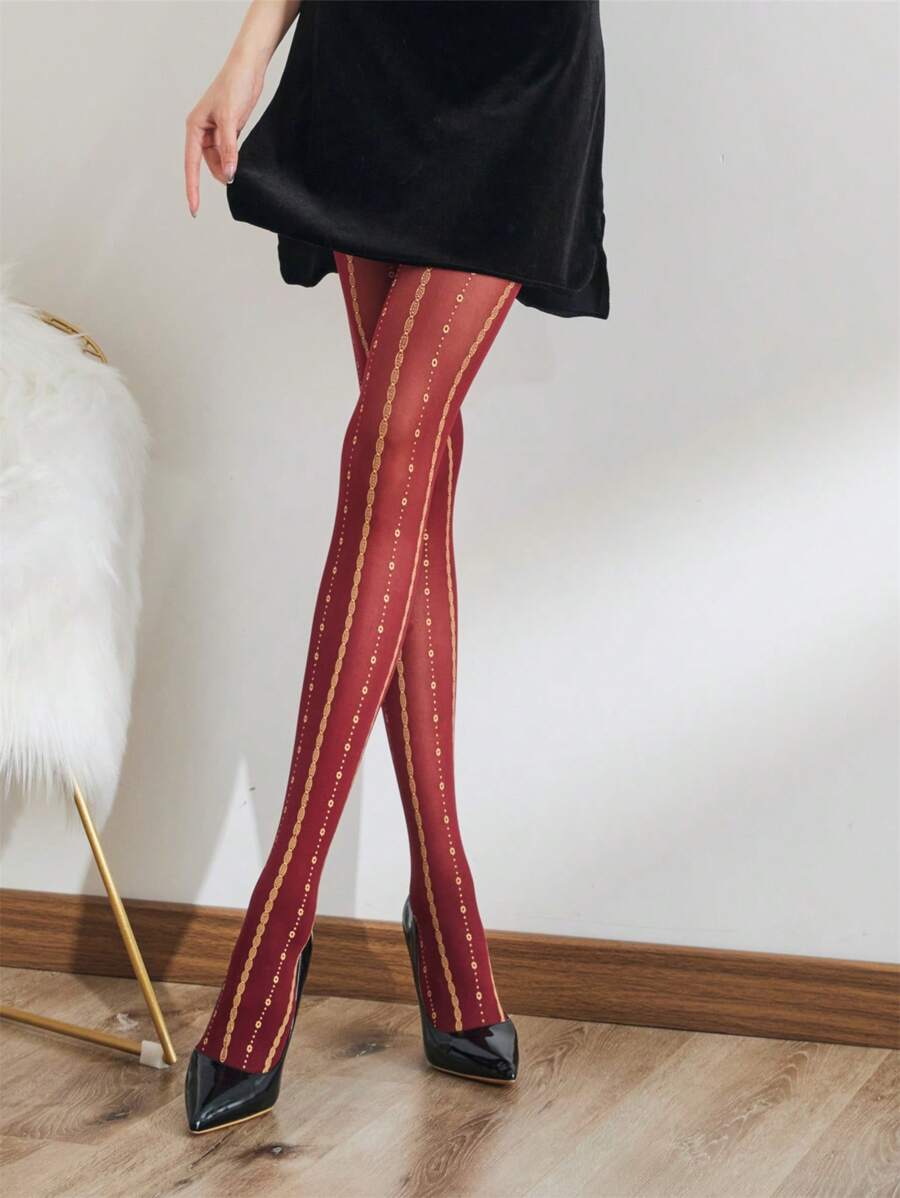 Women French Palace Style Vertical Striped Pantyhose, New Vertical Stripe Tights | SHEIN EUR