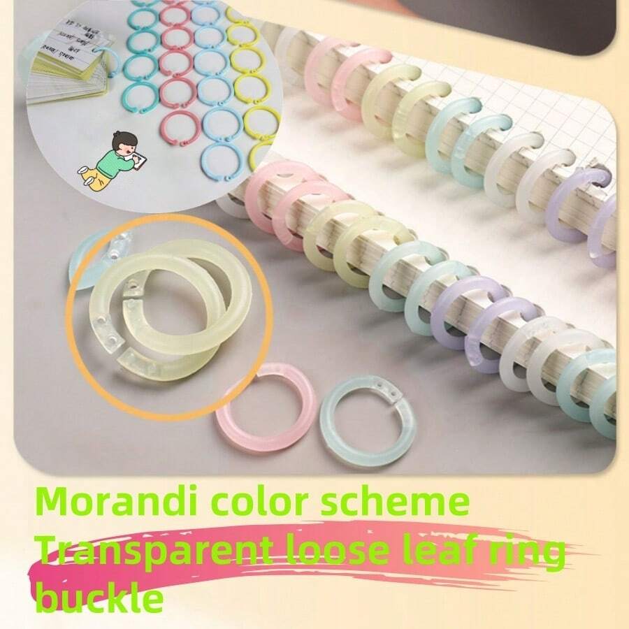 20pcs/Set Single Hole Loose Leaf Rings, Ombre Color Loose Leaf Rings ...