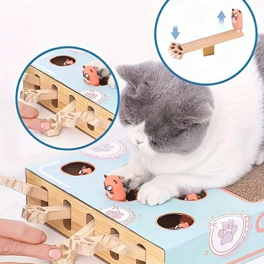 Cat Scratching Board, Boredom Relief Mouse Toy Cat Scratcher ...