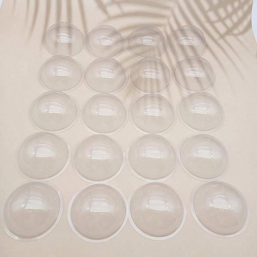 20pcs Clear Plastic Bubble Blisters - Half Ball Shaped With Flat Edges ...