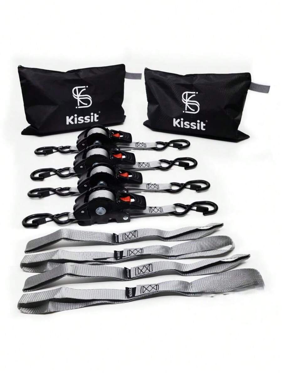 KISSIT Retractable Ratchet Tiedown Straps - 1209lb Max Break Strength ...