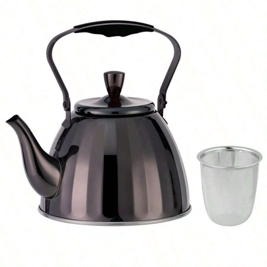 Haus Roland Stainless Steel Kettle With Infuser - Black Teapot - 1.5 Qt ...