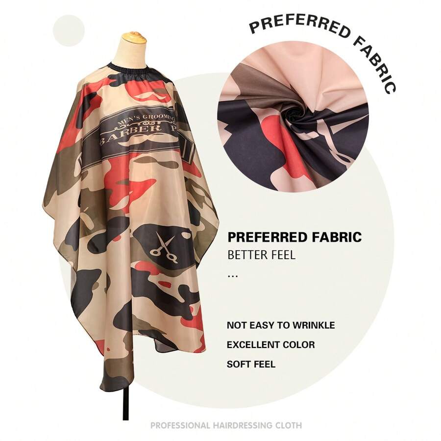 MEN'S GROOMING BARBER PRO Barber Cape, Hair Cutting Cape With Snap Closure, Professional Salon ...