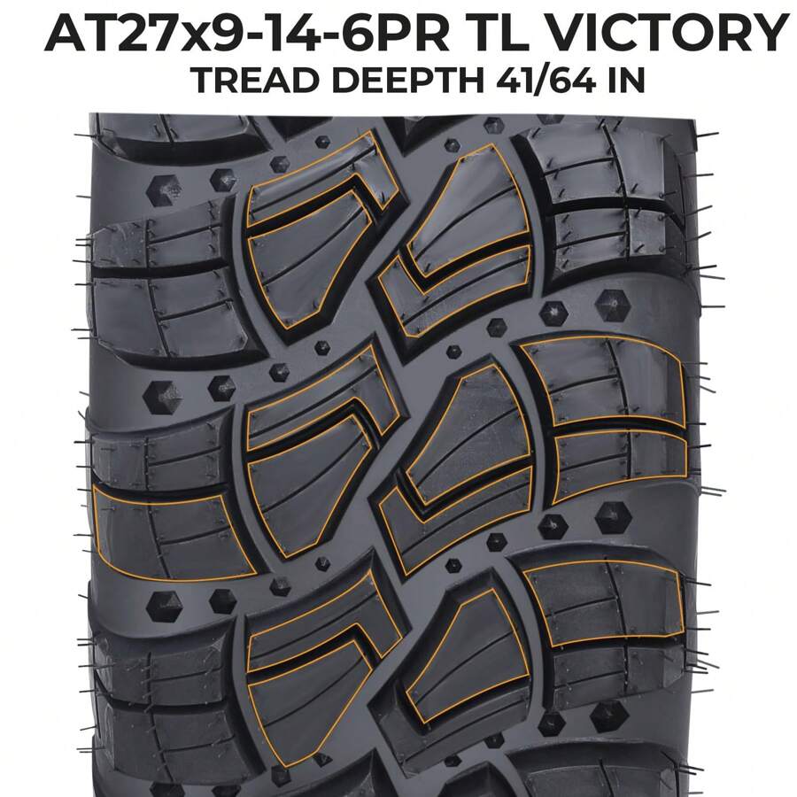 Set Of 2 ATV Tires, All Terrain 6PR ATV UTV Trail Mud Sand Off-Road ...