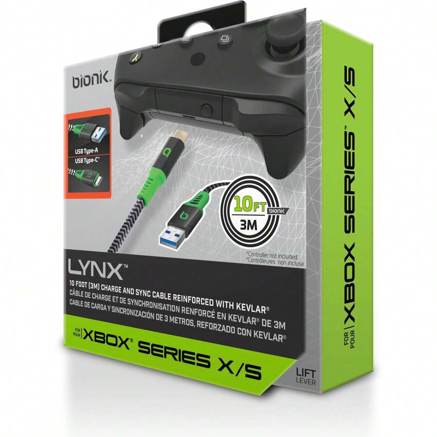Xbox Series XS Lynx - USB-C Charge Cable 6 Feet (Black) Xbox Series X ...