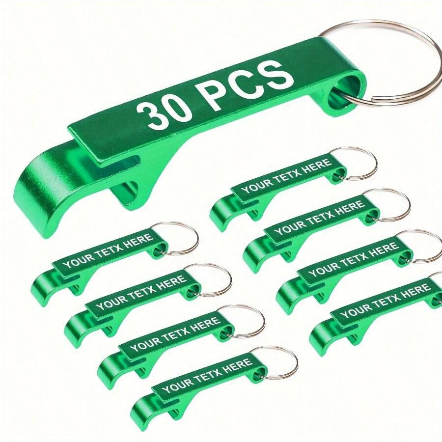 30 PCS Personalized Keychain Bottle Openers - Engraved Metal Key Ring Accessories, Ideal For ...