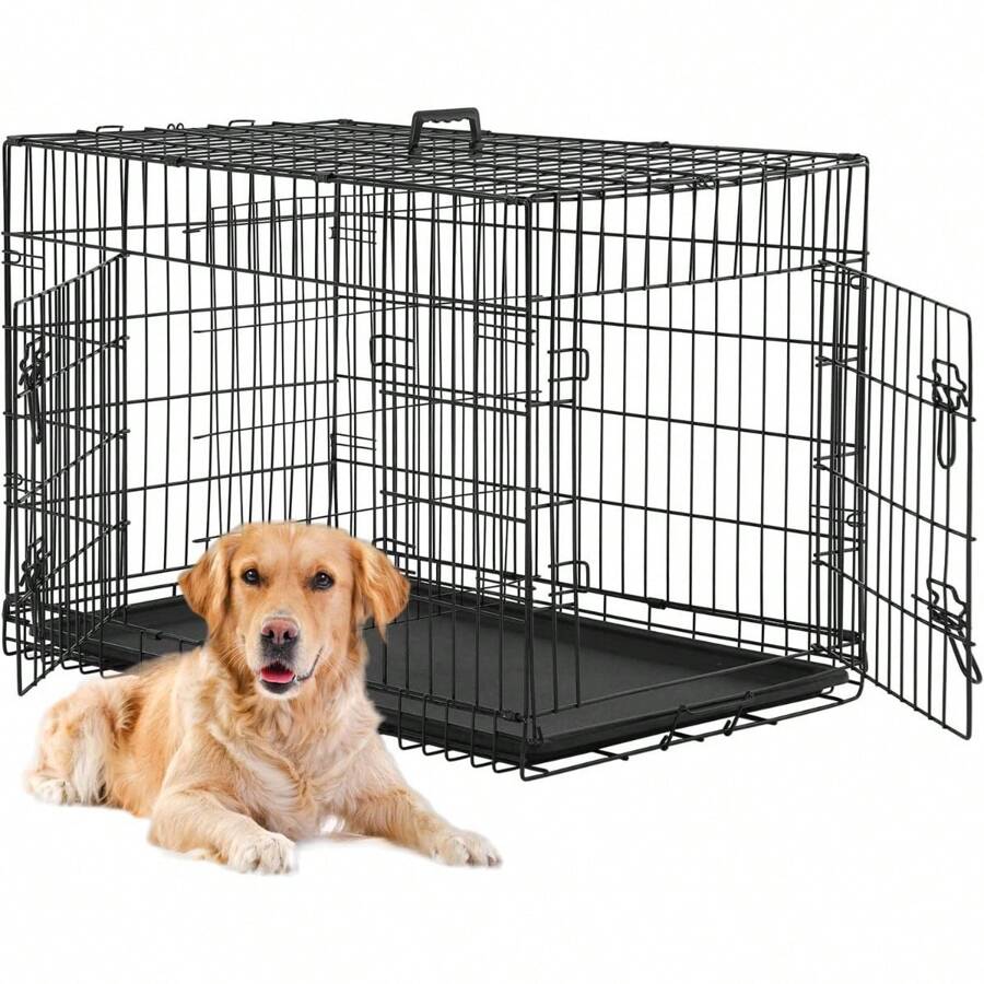 48 Inch Dog Crates For Large Dogs Folding Mental Wire Crates Dog ...