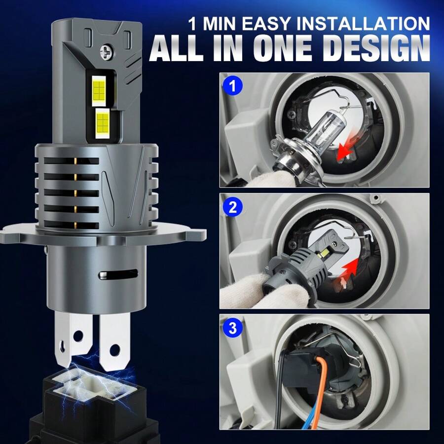 S&D H4 9003 HB2 LED Headlight Bulbs Canbus High Low Beam Super Bright Car Lights CSP Chips Turbo ...