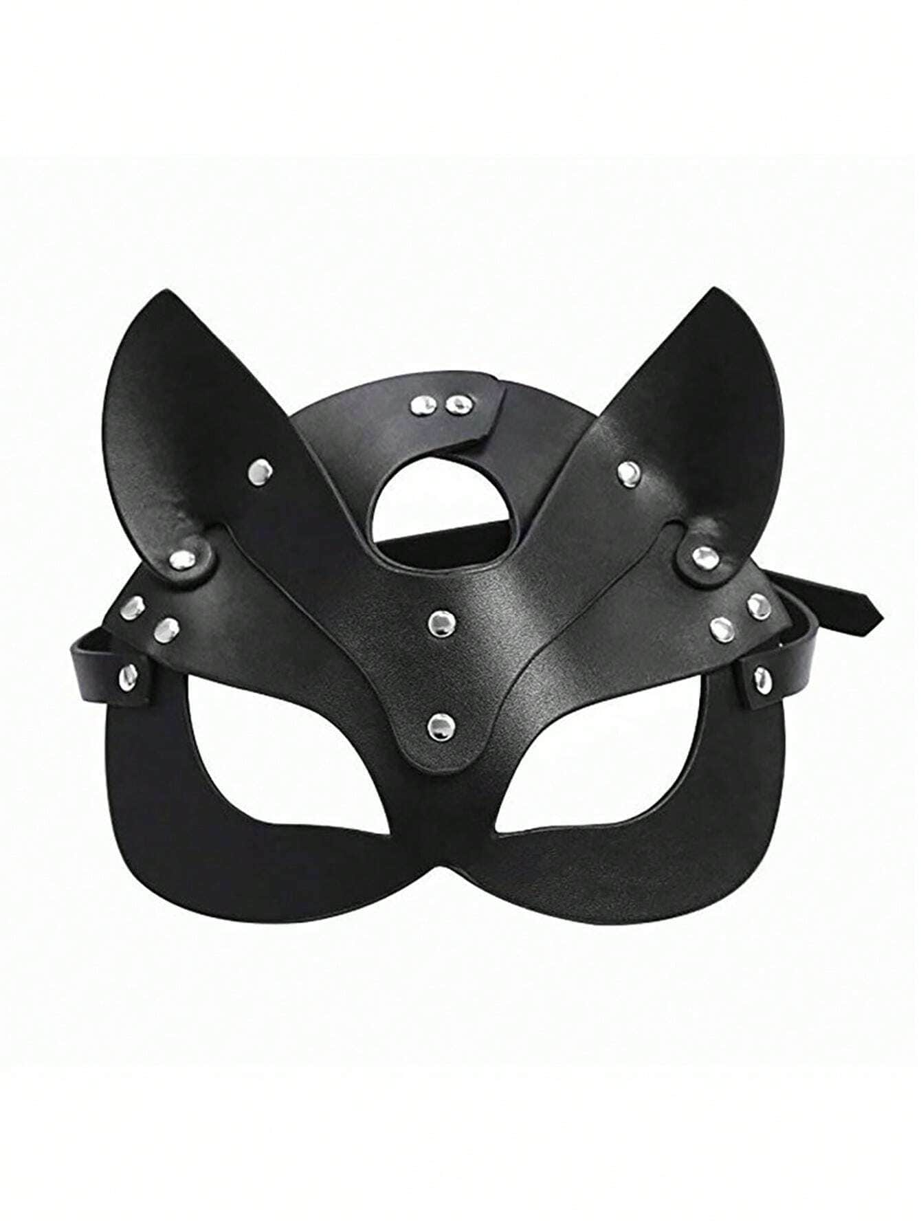 Woman Leather Cat Mask Costume Bunny Fox Masks,Animal Half Face Mask ...