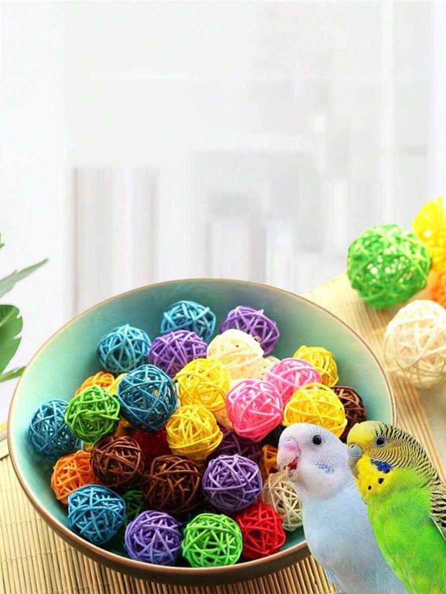 [Random Color] Parrot Foraging Ball Chew Toy, Feeding Training ...