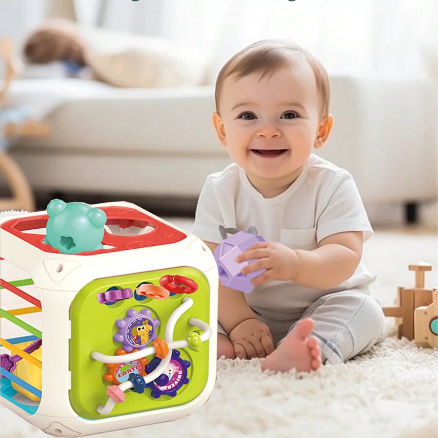 Shape Sorting Early Learning Toys For Babies - Colourful Cubic Boxes ...