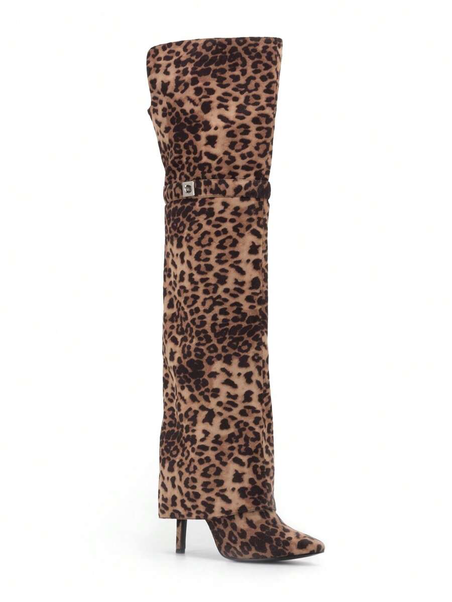 Botas Fashion Over-the-Knee Para Mulheres, Bico Fino, Salto Agulha ...