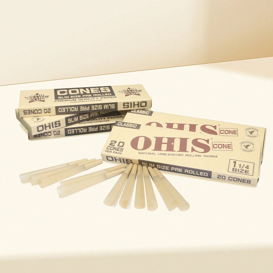 OHIS OHIS 3.3 Inch Cone Shape Cigarette Rolling Papers, 20pcs Pre ...