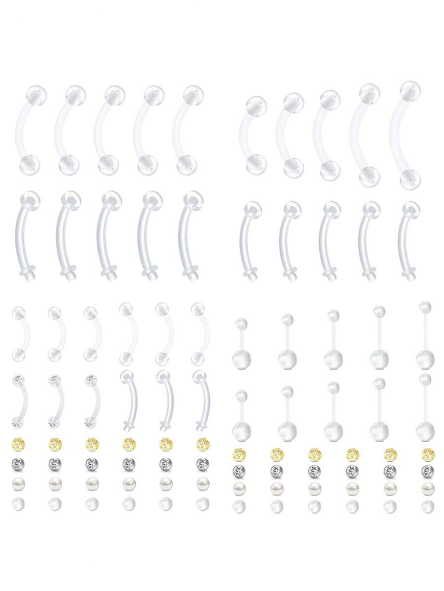 CIZME Clear Belly Button Rings Plastic Belly Button Rings Plastic Belly ...