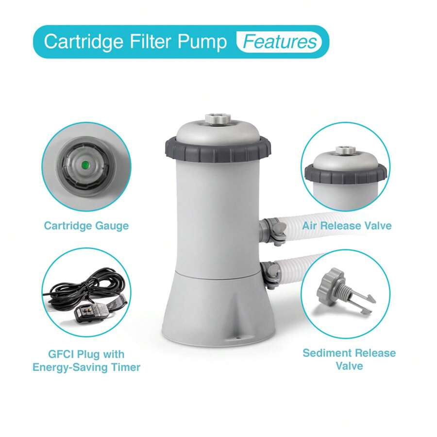 Intex Krystal Clear 530 GPH Easy Set Pool Filter Pump With Filter ...