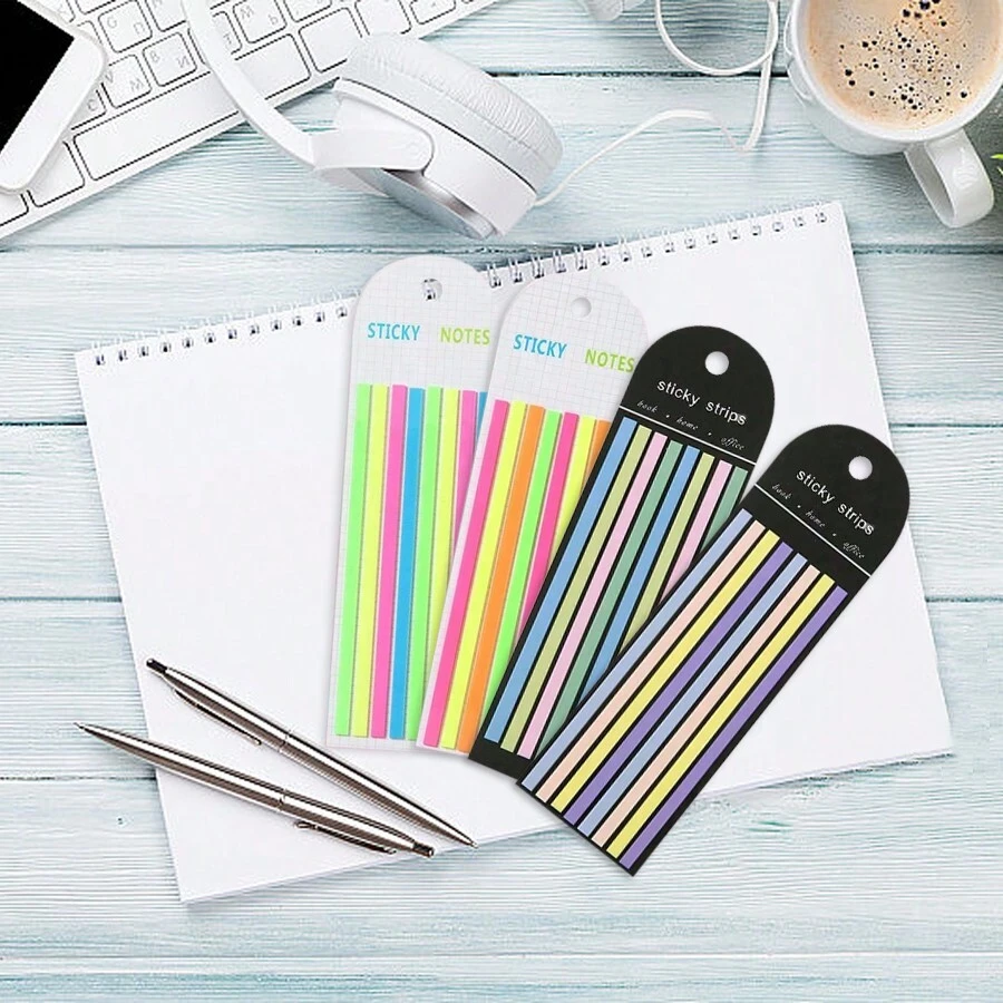Creative Extra Thin Long Sectional Tag Index Sticker, Multi-Color ...