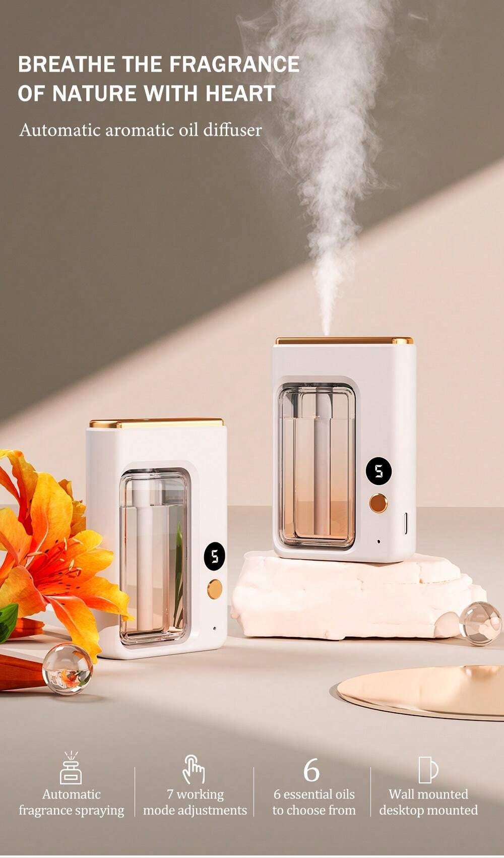 Fully Automatic Aroma Diffuser, Lavender Jasmine Scent, Shangri-La Real ...