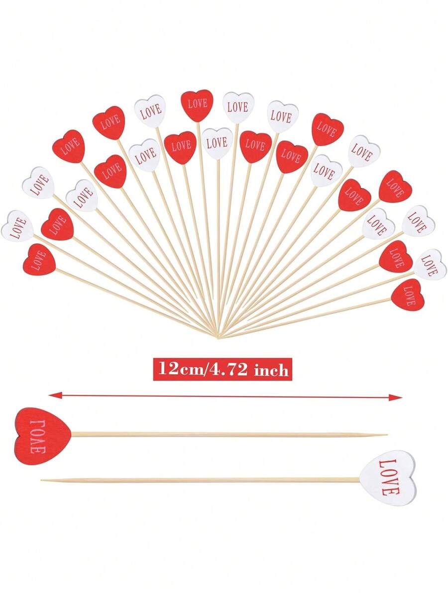 30pcs Love Fruit Sticks Cute Cake Decoration Sticks Dessert Signature ...