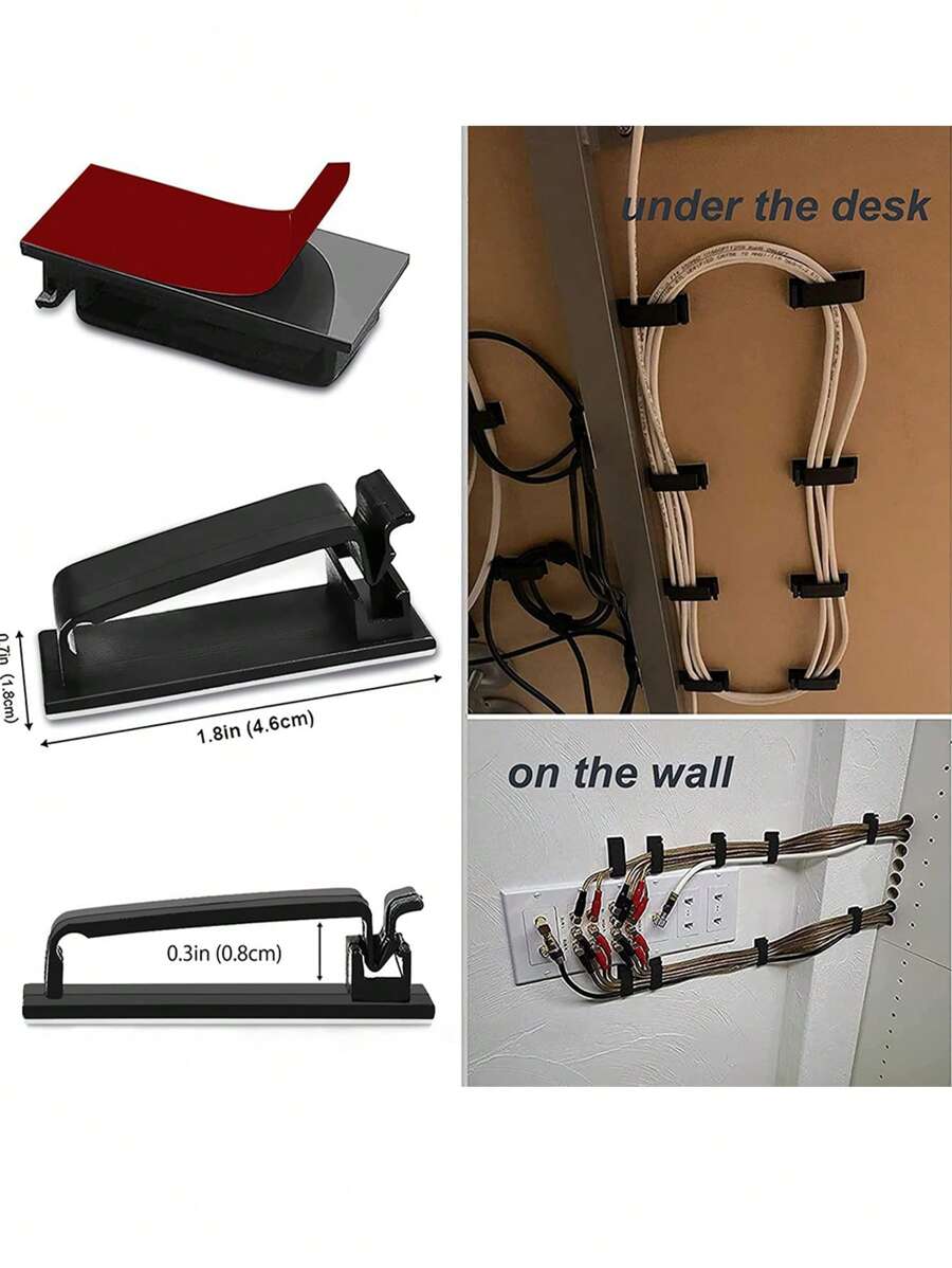 Self-Adhesive Cable Management Clips, Fits HDMI, Ethernet, Power Cords ...