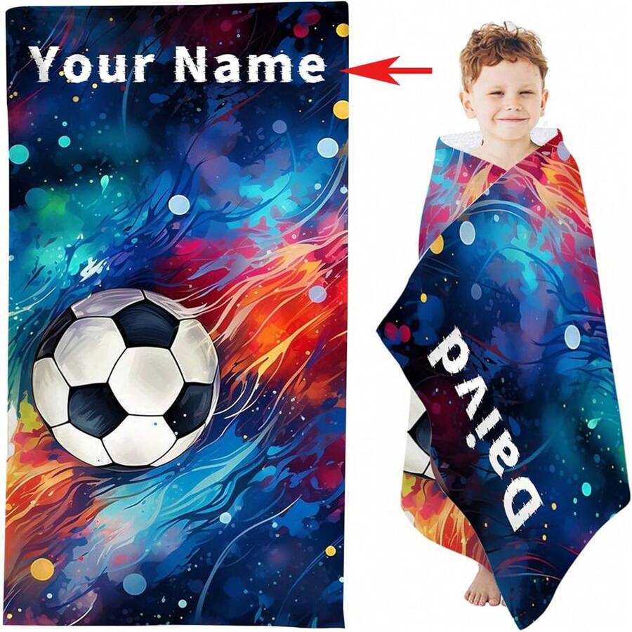 1PC Customized Football Beach Towels With Names, Football Basketball ...