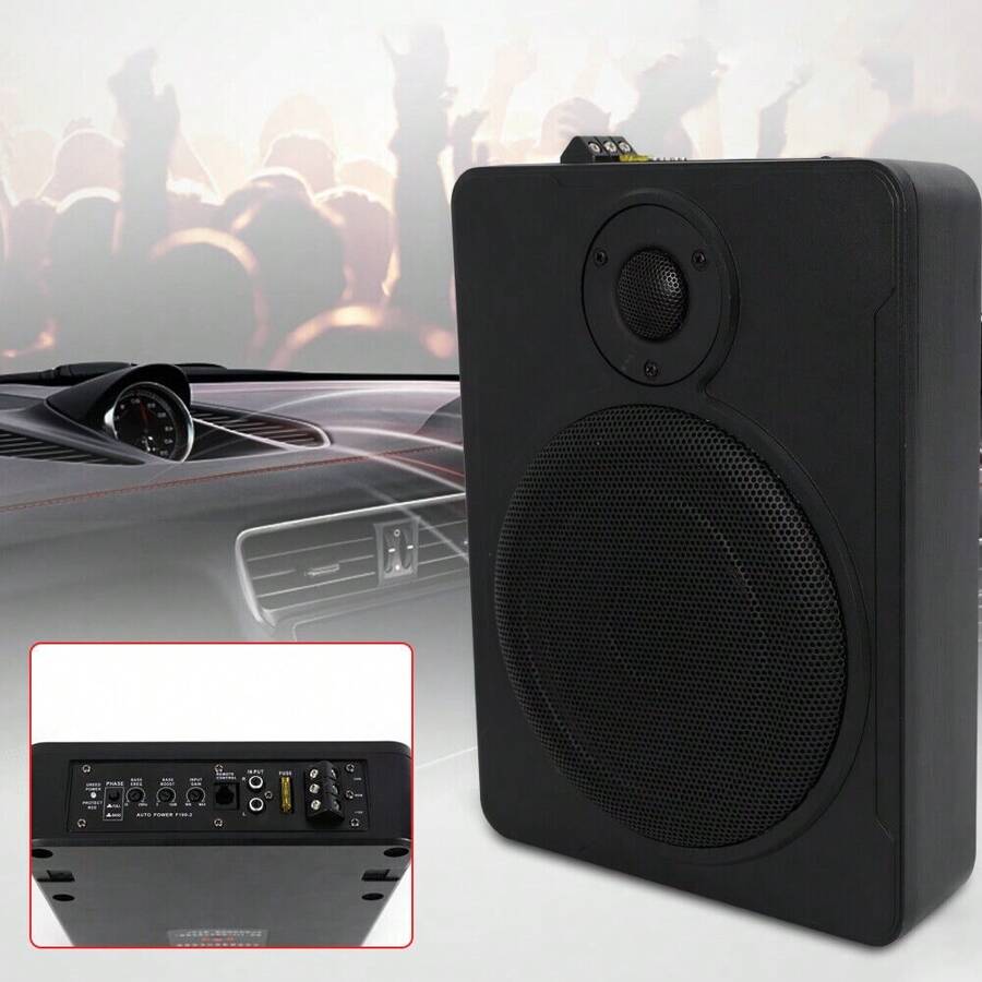 8''Inch 600W Under-Seat Active Car Subwoofer Audio Speaker Bass Amp Sub ...