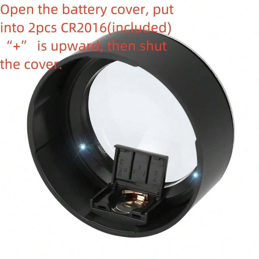 1pc 5X Dome Magnifying Glass 3 LED Lighted Hand Held Desktop Magnifier ...