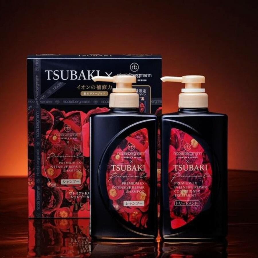 Shiseido TSUBAKI X NICOLAI BERGMANN Tsubaki Premium X Intensive Repair Shampoo & Conditioner Set ...