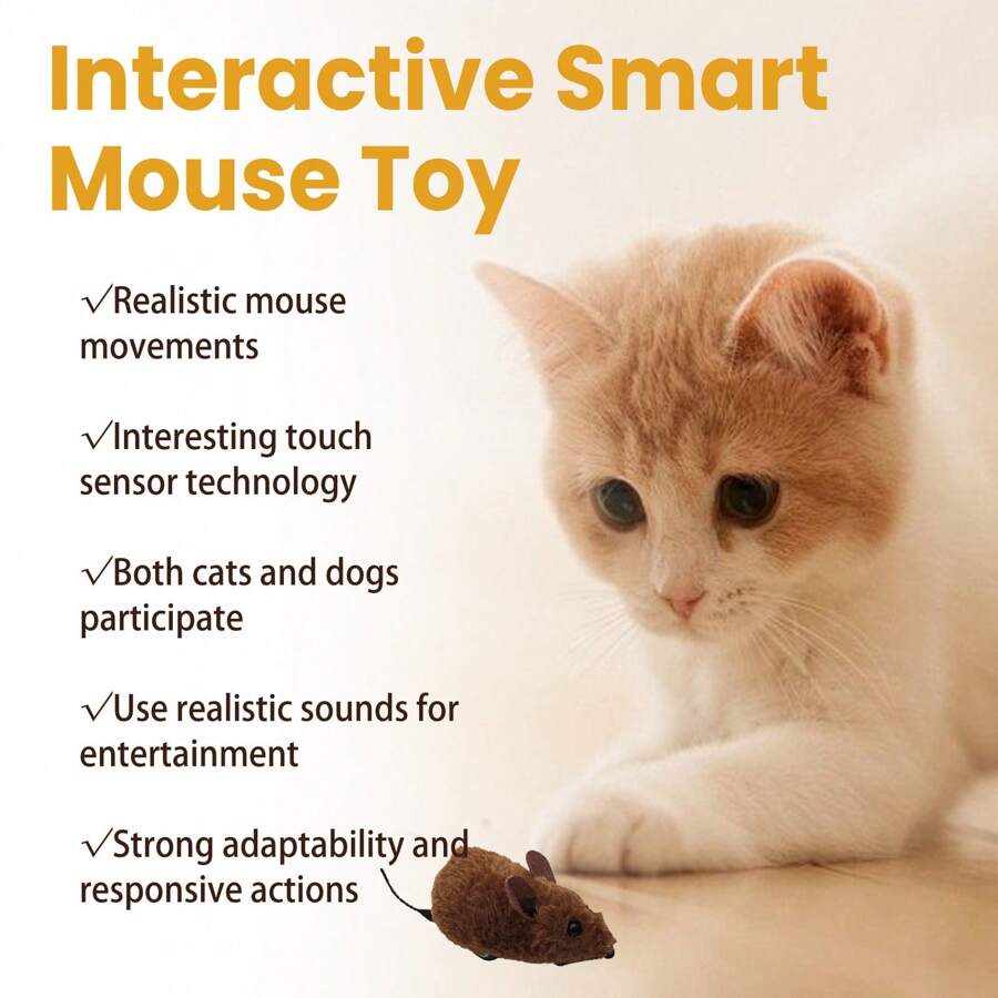 Pet Interactive Mouse Toy Teasing Cats And Dogs Simulation Mouse ...