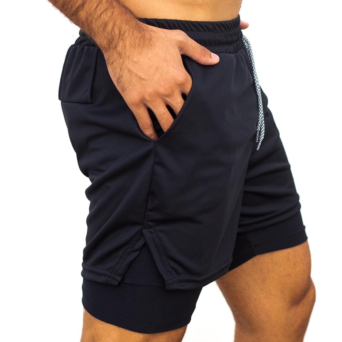 Short Masculino Dry Fit 2 Em 1 Compressão Jiu-Jítsu Xadrez Humano ...